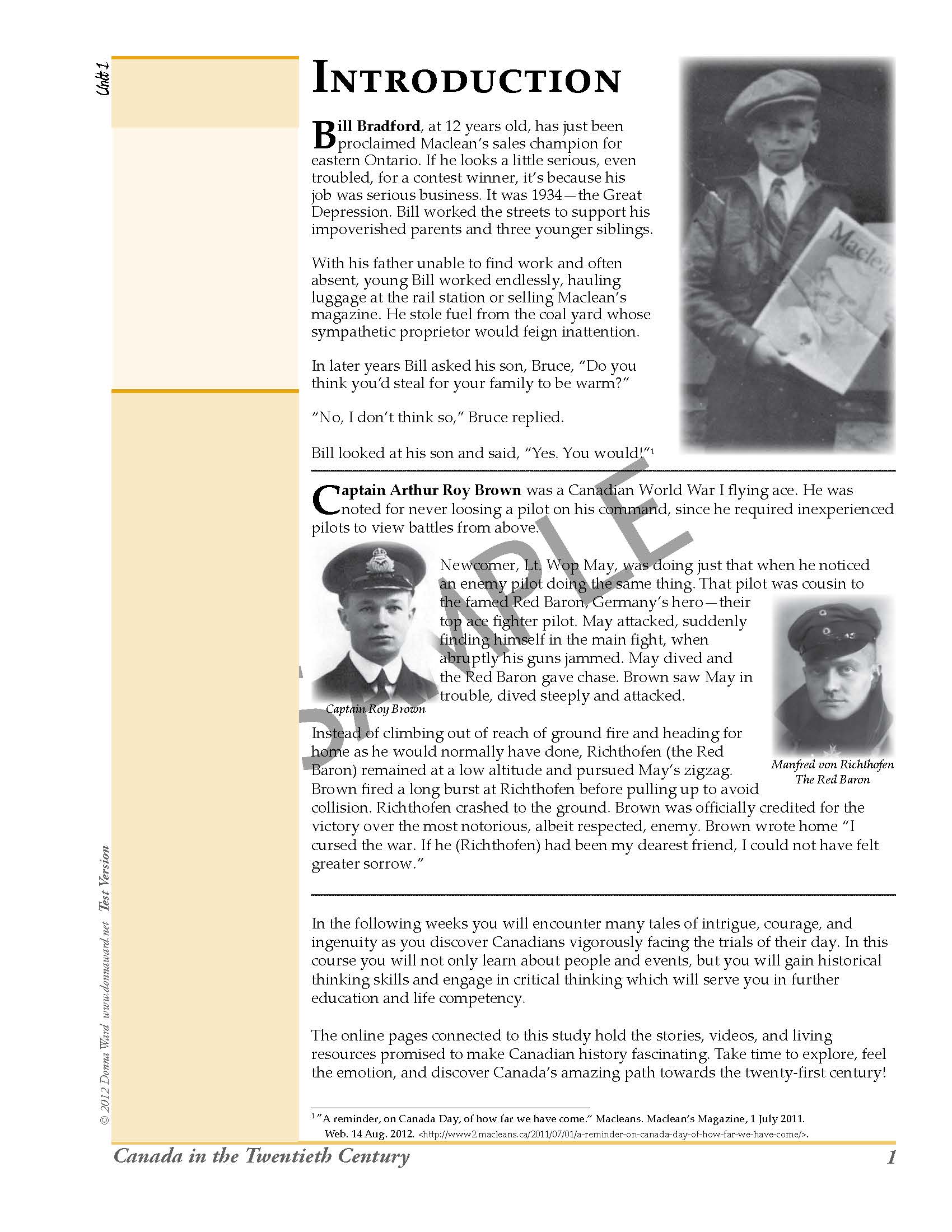 Canada in the 20th Century High School Course – Northwoods Press