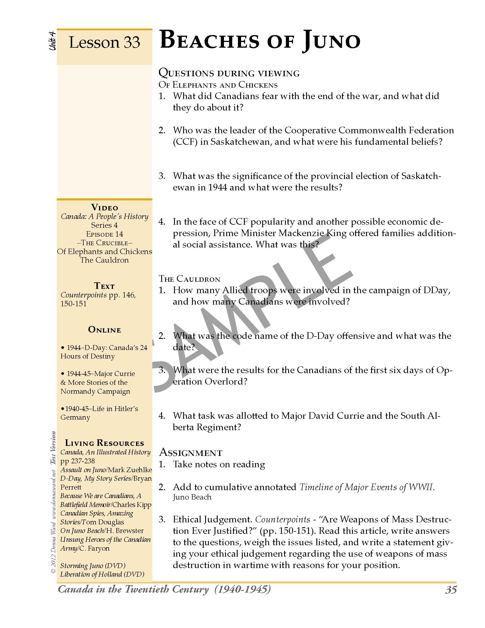 Canada in the 20th Century High School Course – Northwoods Press